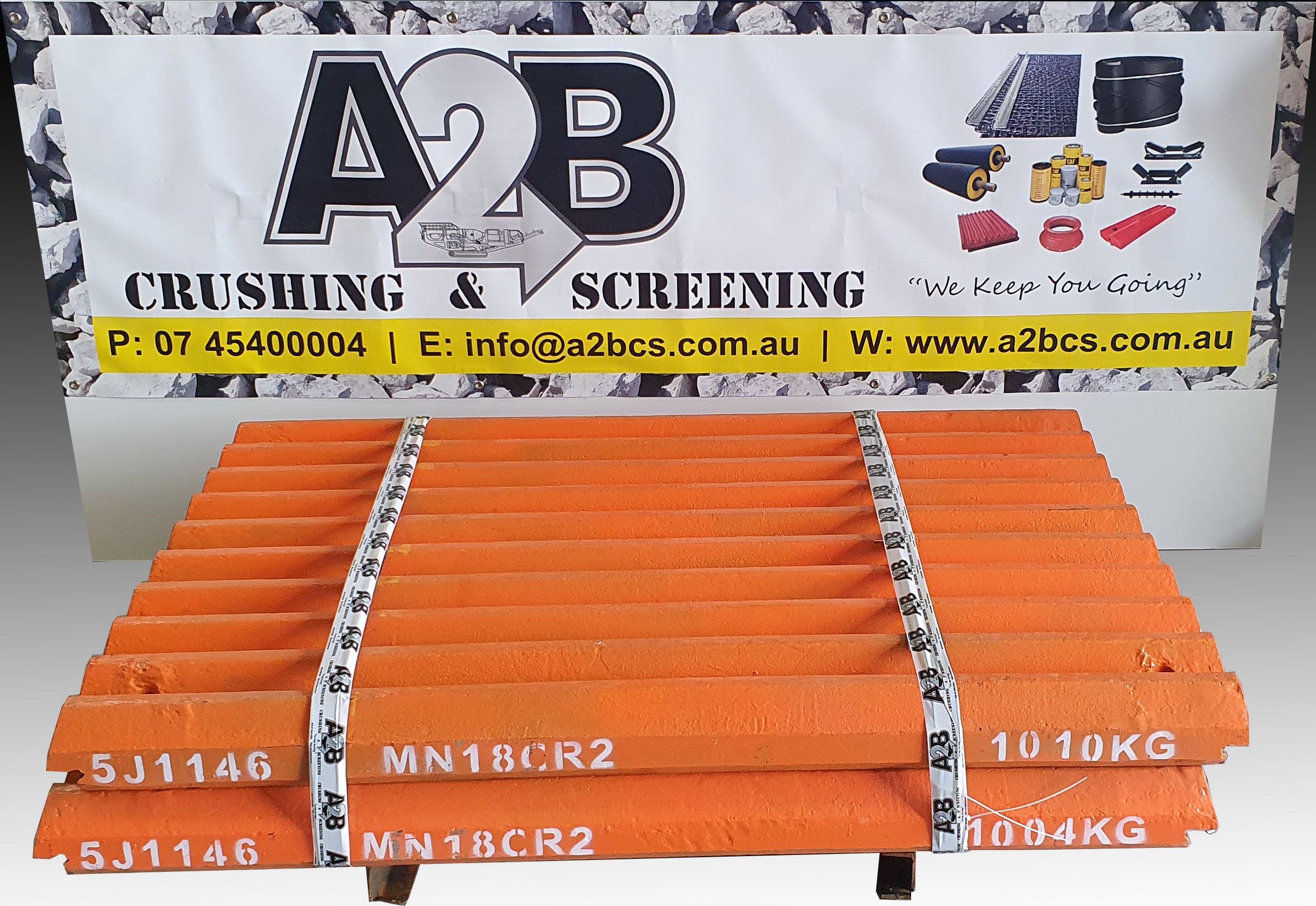 FIXED AND SWING JAWS to suit TESAB 10570 - A2B Crushing and Screening